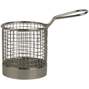 Chef Inox Round Serving Basket With Handle 95X90Mm - Hiller